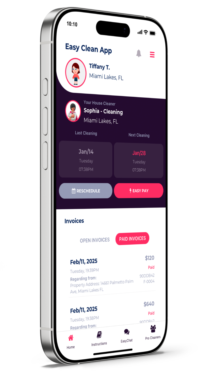 Easy Clean App - Homeowner - Easy Clean App